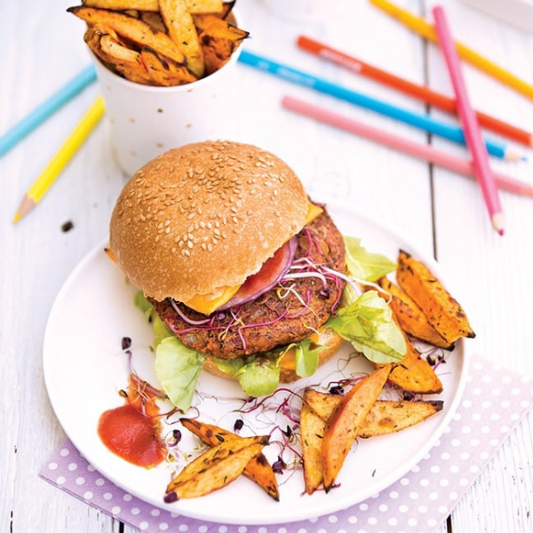 Un burger végé aux haricots rouges - Terre Vivante